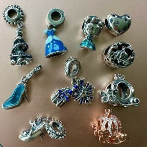 Cinderella | Jewelry | 3 Nwot Pandora X Disney Cinderella Charms | Poshmark